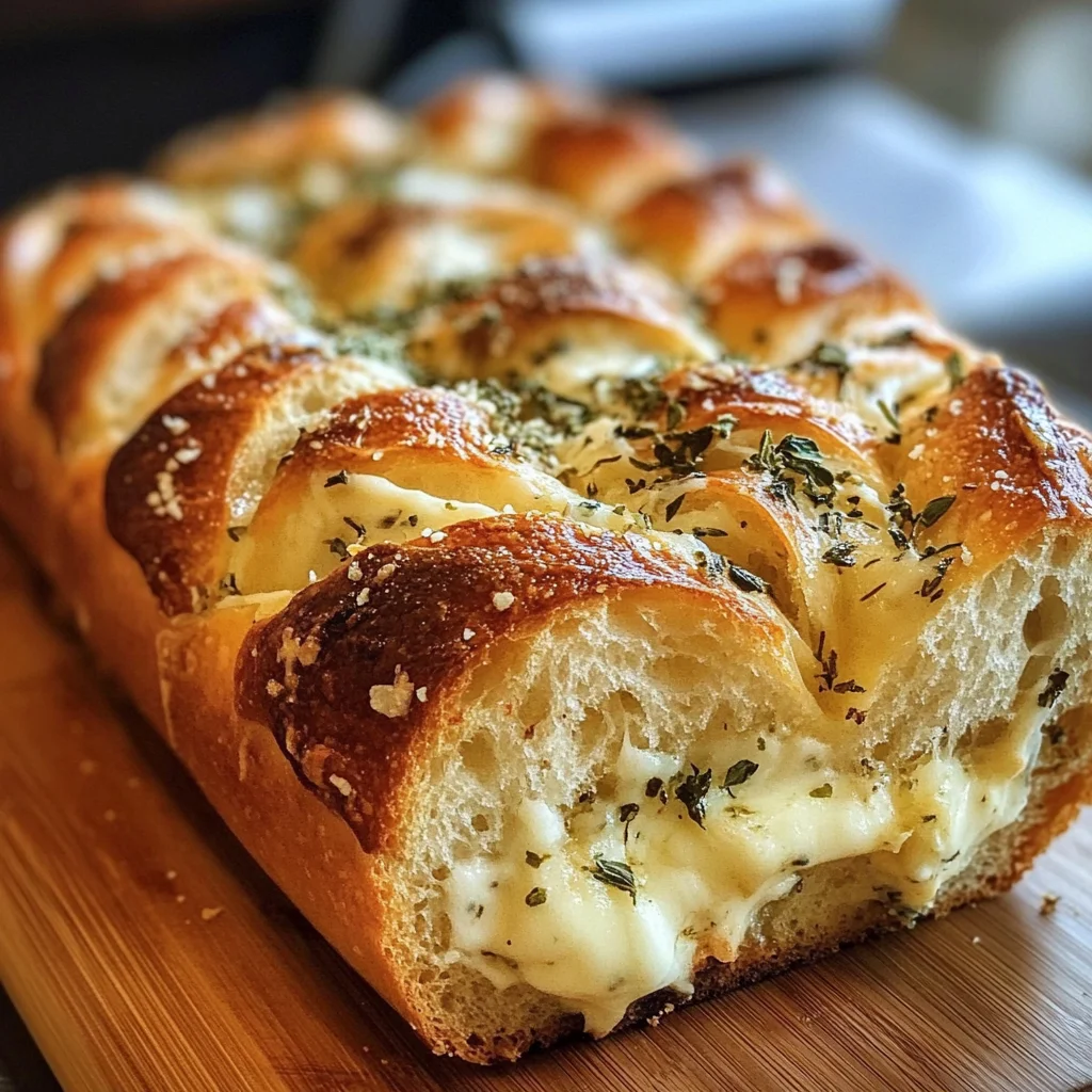 Swirled Garlic Herb And Cheese Bread